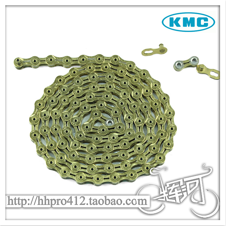 Купить цепь 正品台湾原产桂盟kmc x9sl 9s速金色 魔术扣山地公路改装大行p8 в интернет-магазине с ...