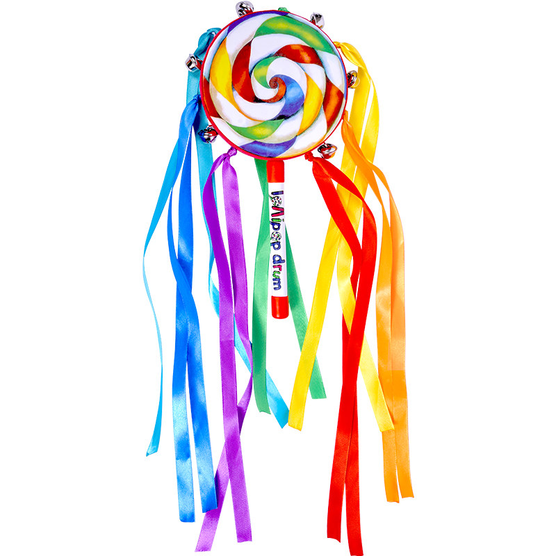 Happy Mart Rainbow Ribbon Wooden Rattle Bells - Early Education Musical Toy