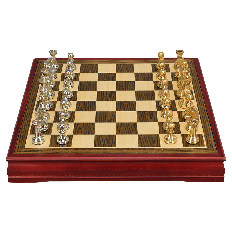Royal Saint Metal Chess Set - High-End Wooden Chessboard