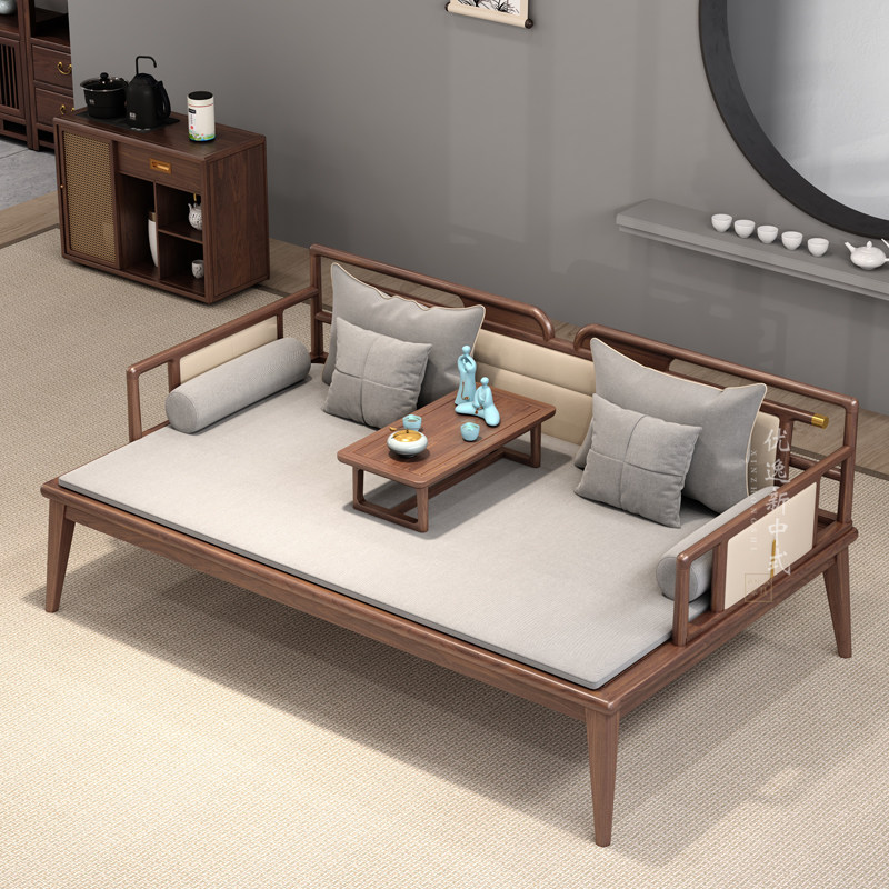 [USD 593.21] New Chinese Luohan Bed Sliding Bed Small Living Room Solid ...