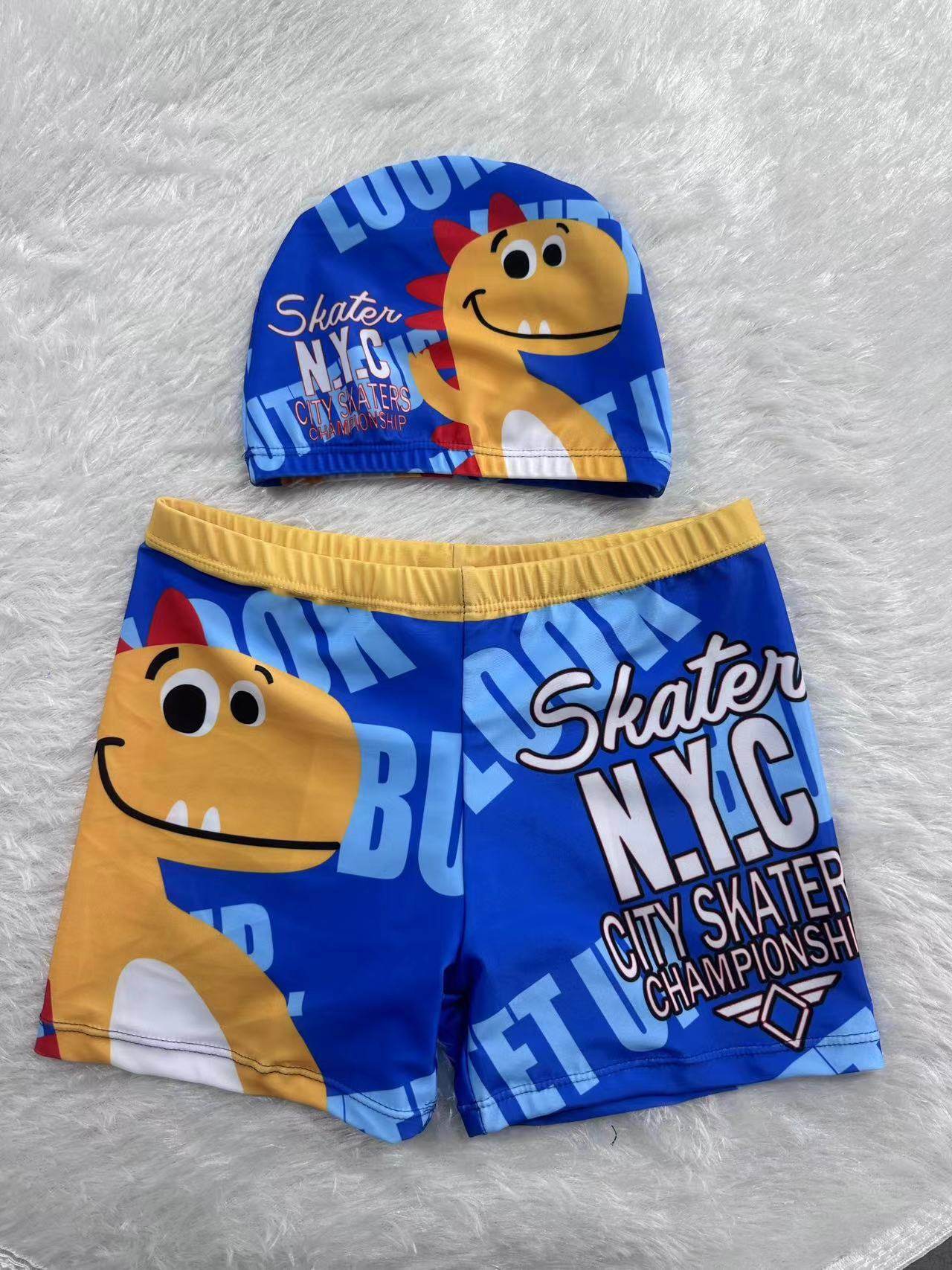 2024 new children’s swimming trunks quick-drying cartoon print design ...