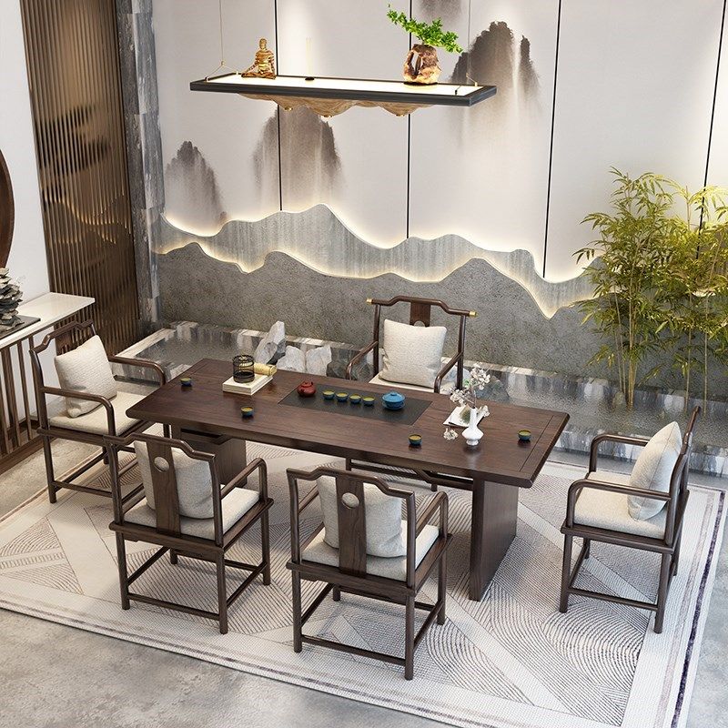 [USD 174.82] tea table solid wood large board tea table 1 meter 8 ...