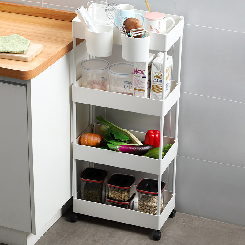 Buy Kitchen shelf refrigerator sandwich trolley toilet storage shelf ...