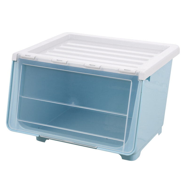 Buy Transparent flip storage box baby side open plastic bin kitchen ...