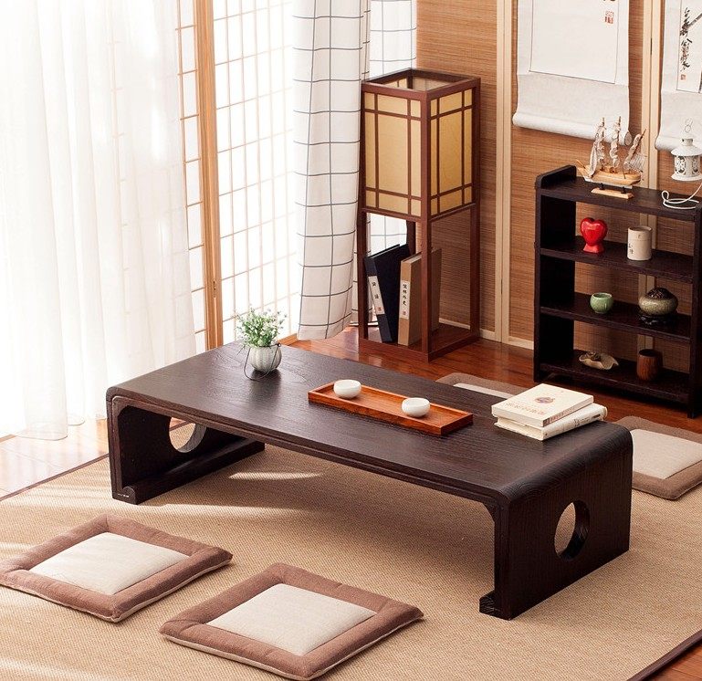 [USD 79.77] solid wood bay window table small tea table tatami table ...