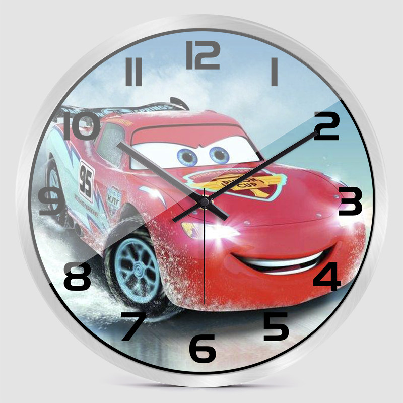[USD 24.26] Car Mobilization Lightning McQueen Clock Cute Cartoon ...