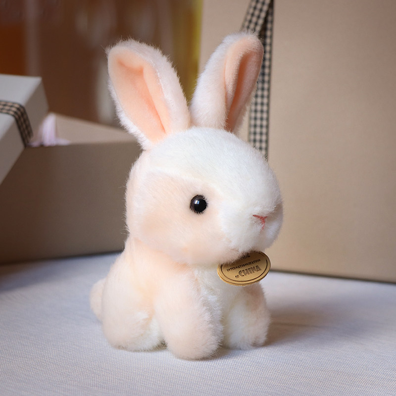Buy Cute simulation rabbit plush toy little white rabbit doll bag ...