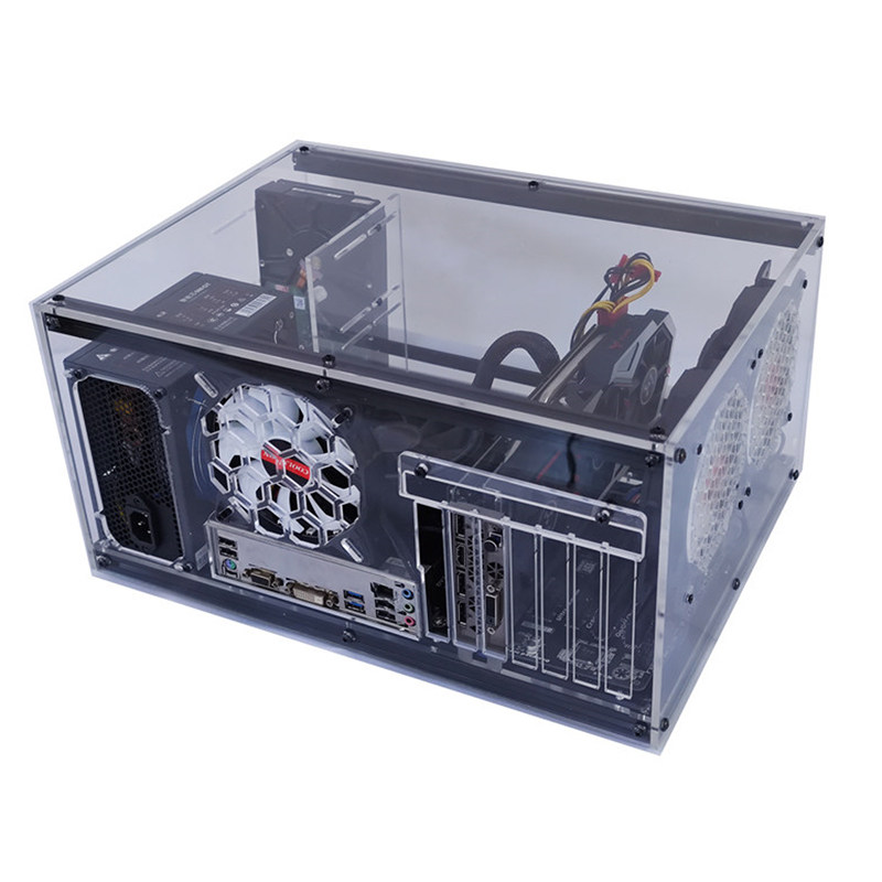 迷你便携itx电脑机箱亚克力个性化DIY全透明M-ATX电脑主机箱