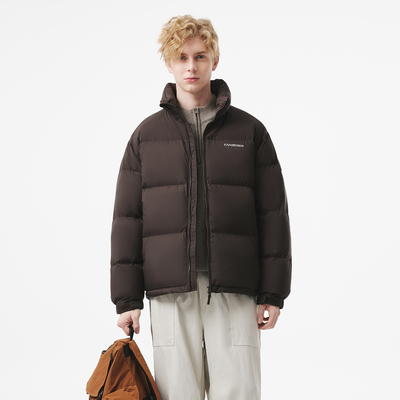 坦博尔官方2025秋冬新款短款立领保暖防风宽松运动羽绒服男女同款