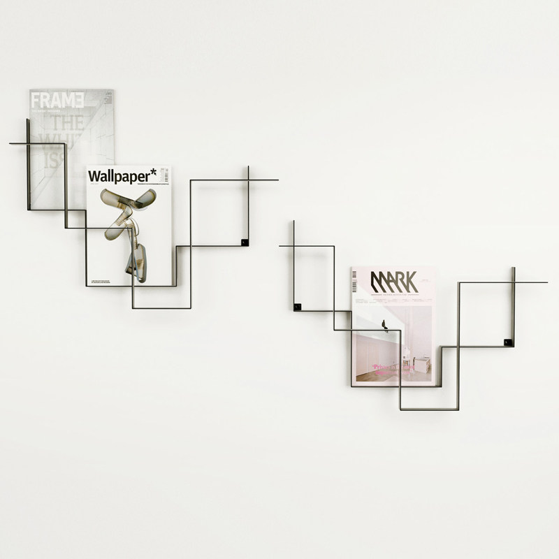 Buy Nordic Simple Modern iron wall Shelf magazine shelf Wall newspaper ...