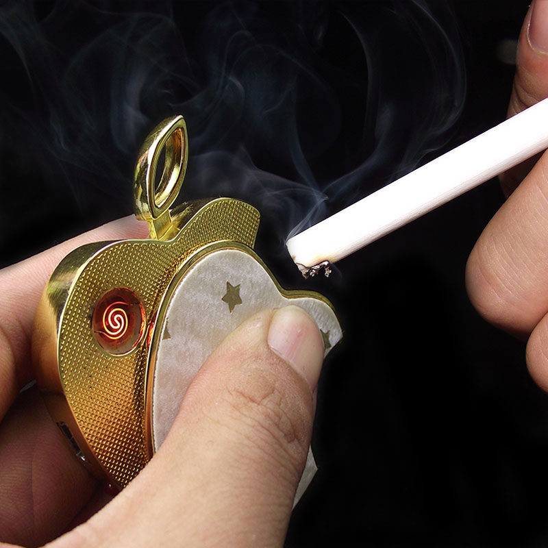 Купить Газовая зажигалка Личность металл USB Apple зарядки легче ...