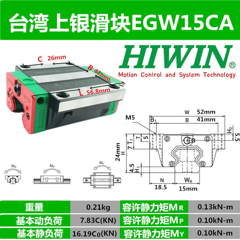 [USD 6.88] Taiwan Shangyin Linear Guide Slide HIWIN EG15 HG20 EG25 HG30 ...