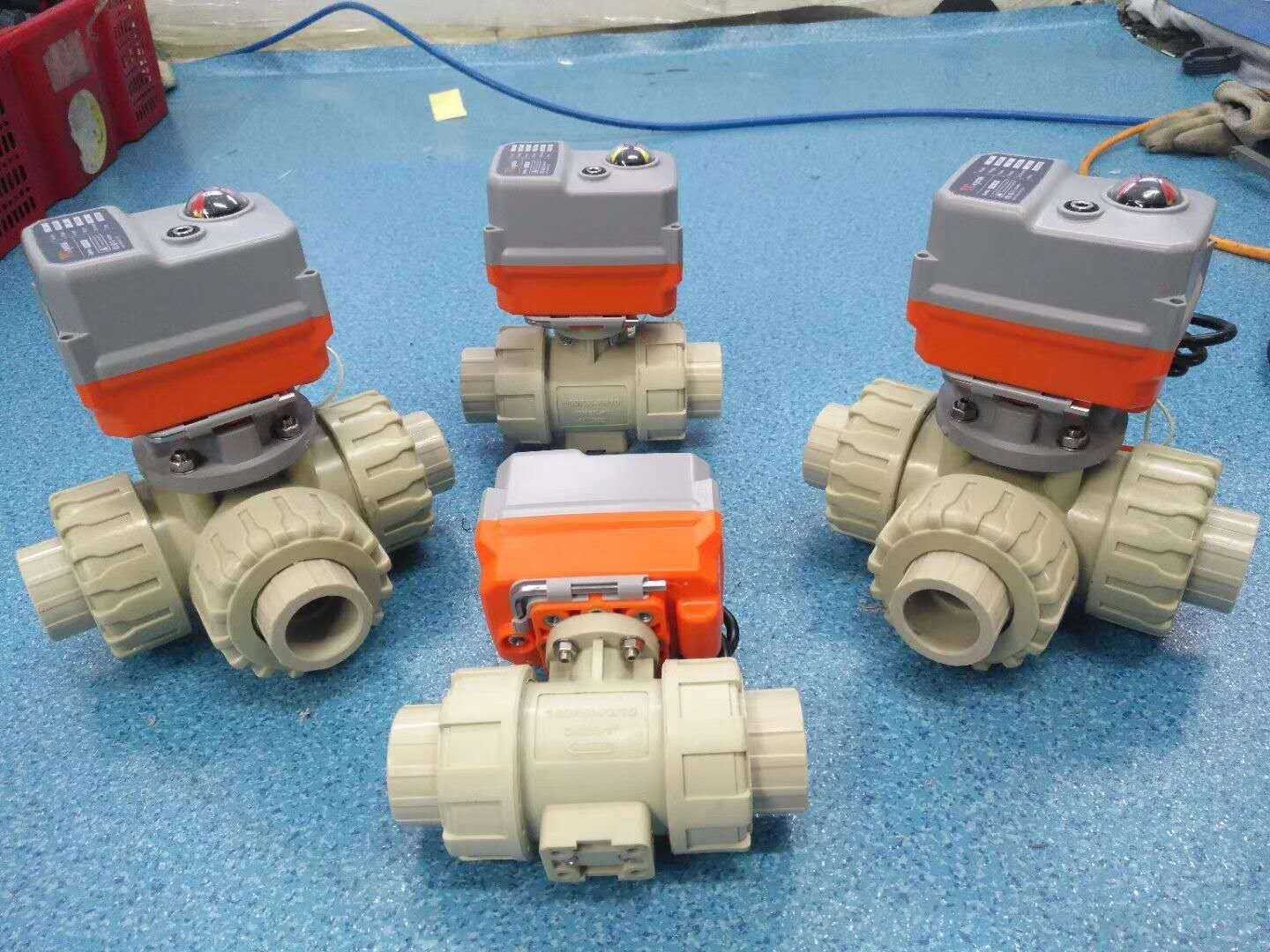 UPVC/CPVC/PPH/PVDF三通球閥三通電動閥氣動閥蝶閥隔膜閥單動雙動