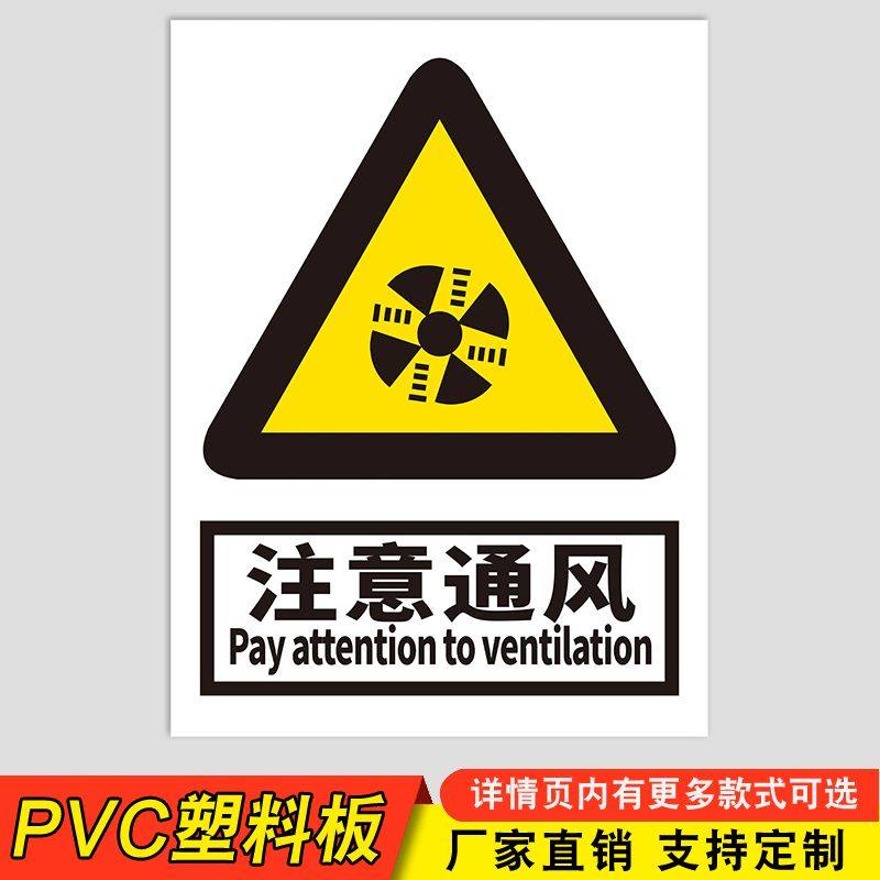 [USD 5.40] Notice Ventilation Safety Prompt Plate Workshop Factory must ...
