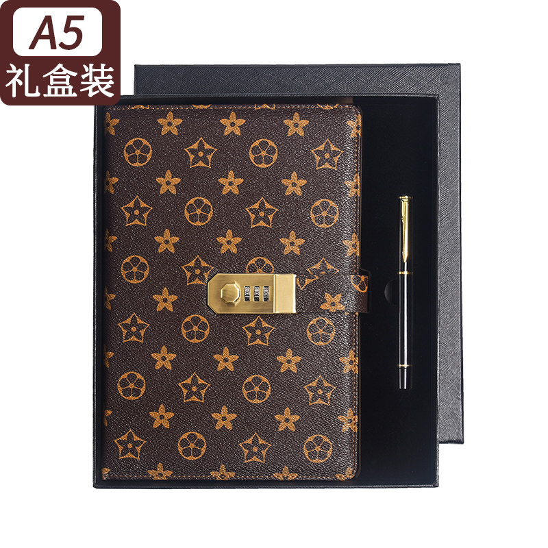 Buy New classic retro flower A5 password lock lock notebook A6 small ...