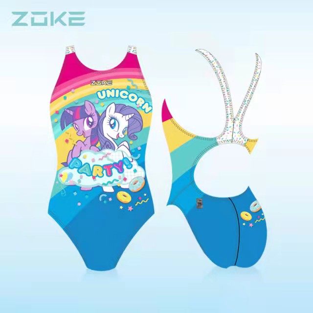 [USD 30.15] zoke Teenage Kids Swimsuit Cartoon Purple Little Marie ...
