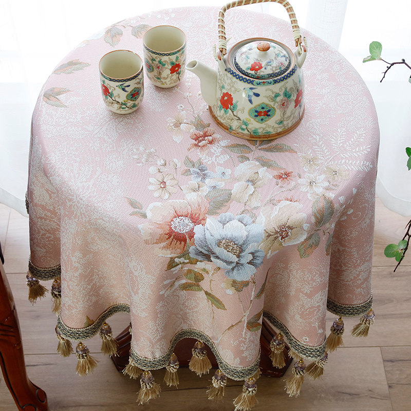 Buy European round tablecloth fabric round a few pink girl heart ...