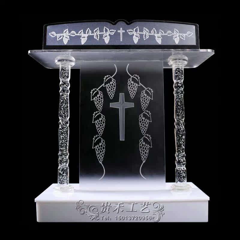 Купить трибуна для выступлений 汽车销售4s店奔驰迎宾台酒店接待台物业咨询台水晶演讲台白色签约 Crystal ...