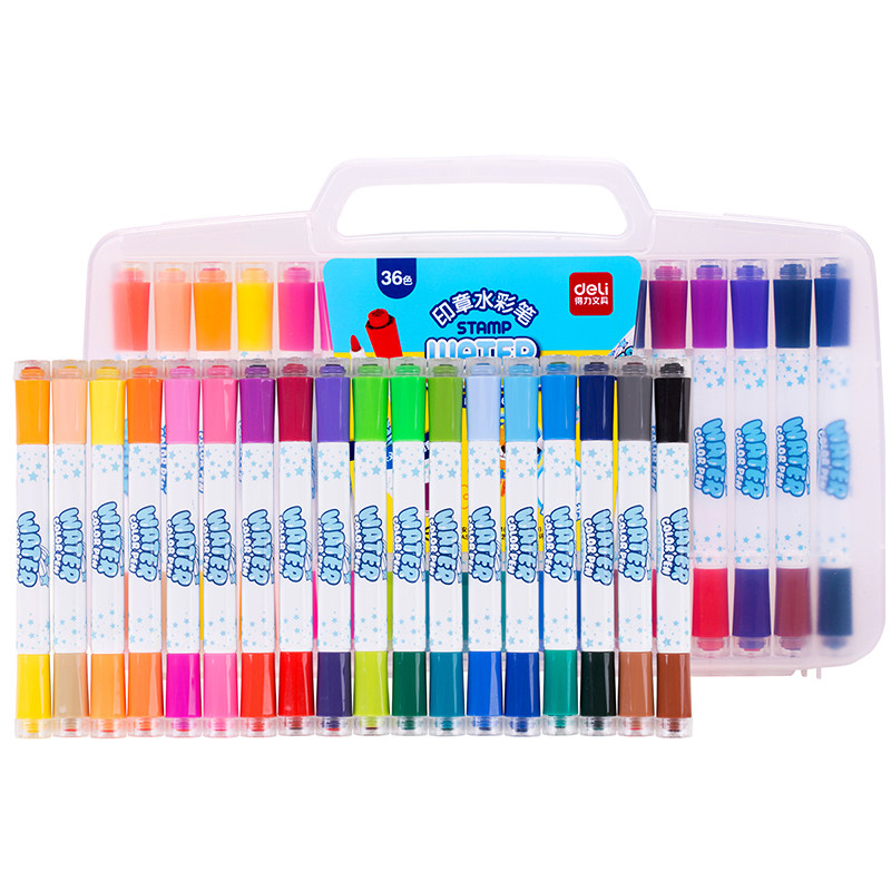 Buy deli Watercolor pen 36 color set children's kindergarten water ...
