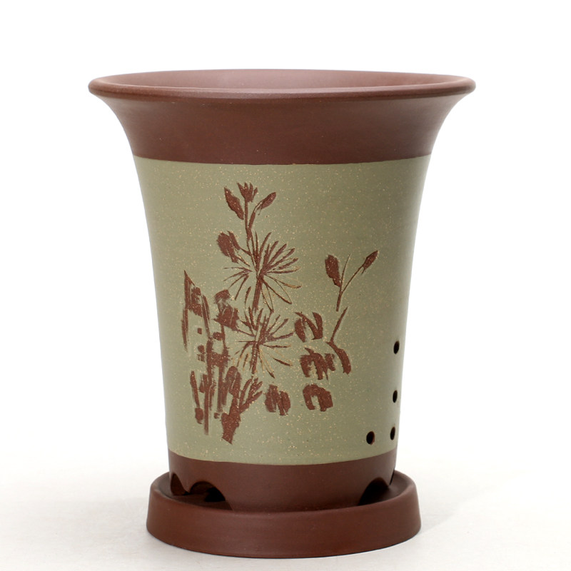 Buy Yixing purple sand flower pot green luo gentleman orchid green ...