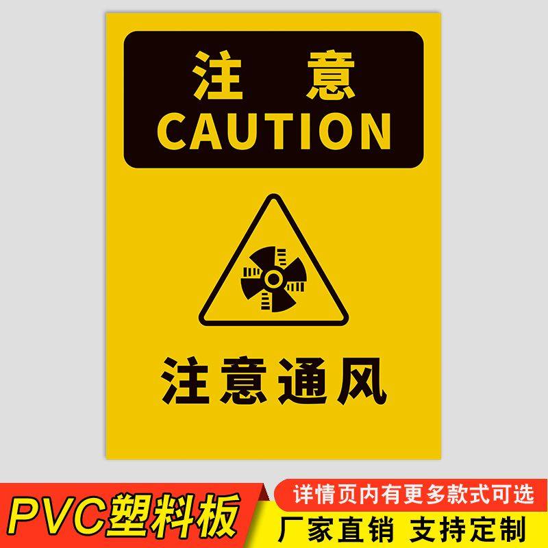 [USD 5.40] Notice Ventilation Safety Prompt Plate Workshop Factory must ...