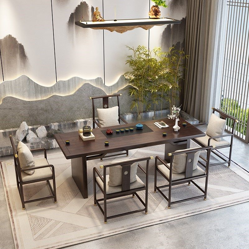 [USD 174.82] tea table solid wood large board tea table 1 meter 8 ...