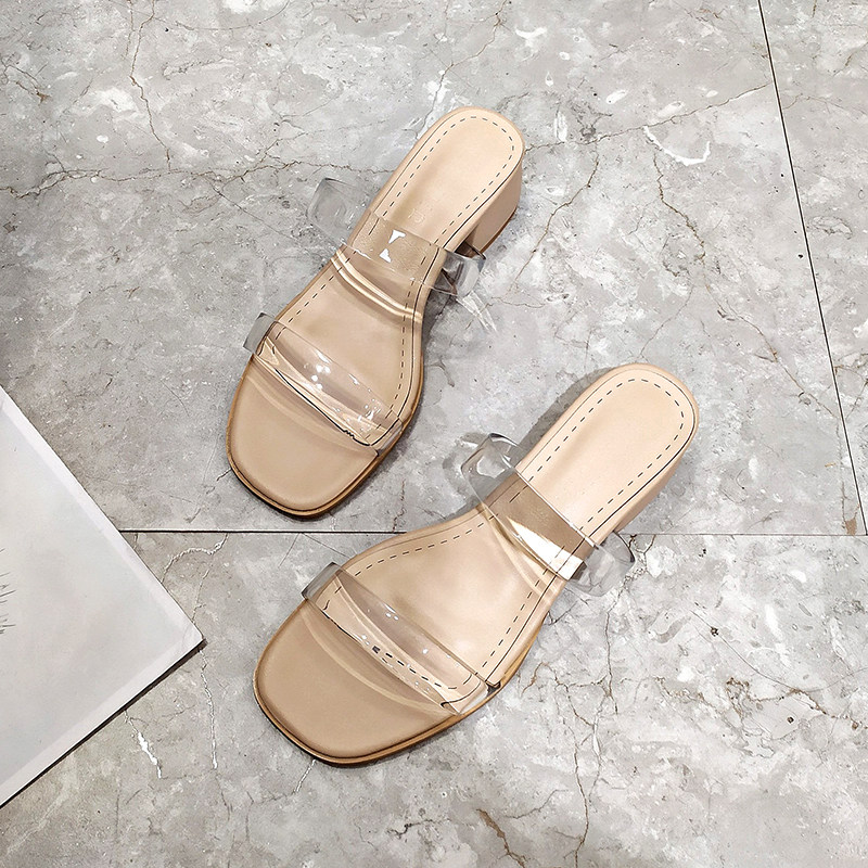 Buy Transparent Slippers women wear plastic outside the summer fashion ...