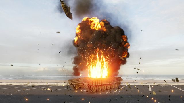 UE5 Unreal 4 Army VFX Rocket Missile Tank Helicopter Flying Fire ...
