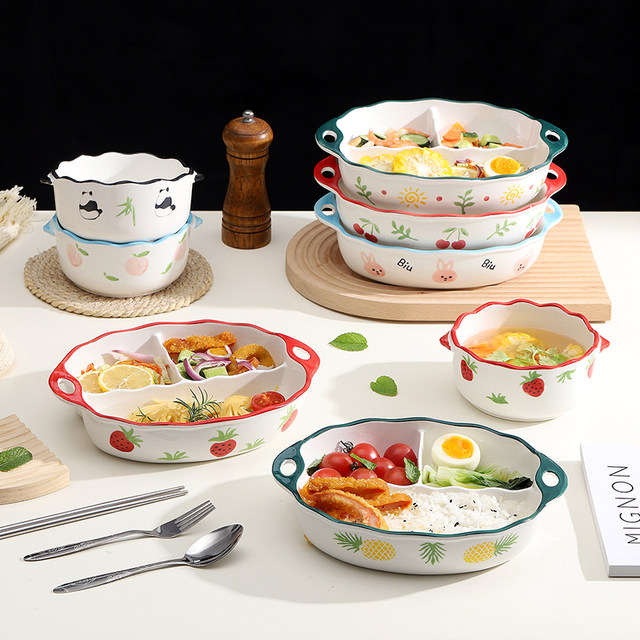 Underglaze color ceramic dinner plate divided into divided plates for ...