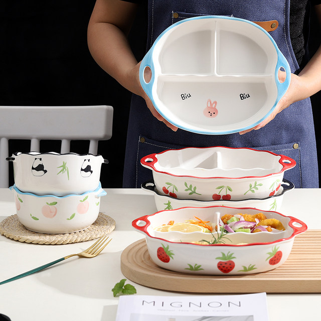 Underglaze color ceramic dinner plate divided into divided plates for ...