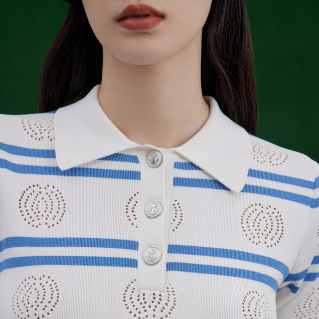 OBEG Ou Biqian Sports Striped Hollow Dress Female Xia Han Casual ...