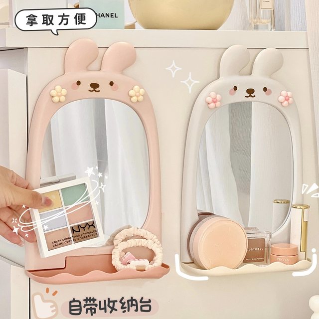 Home cute makeup mirror without punching wall hanging wall makeup ...