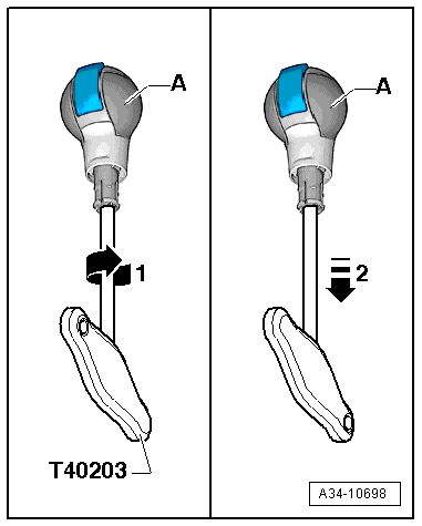 2013 Volkswagen Audi gear lever removal tool T40203