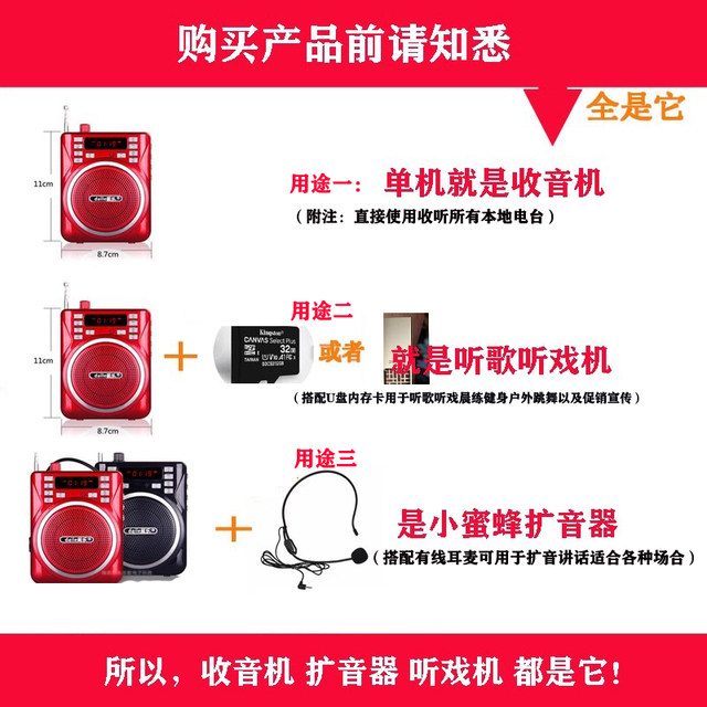 Daile Q32 Elderly Radio Little Bee Lounge Tour Guide Teaching Morning ...