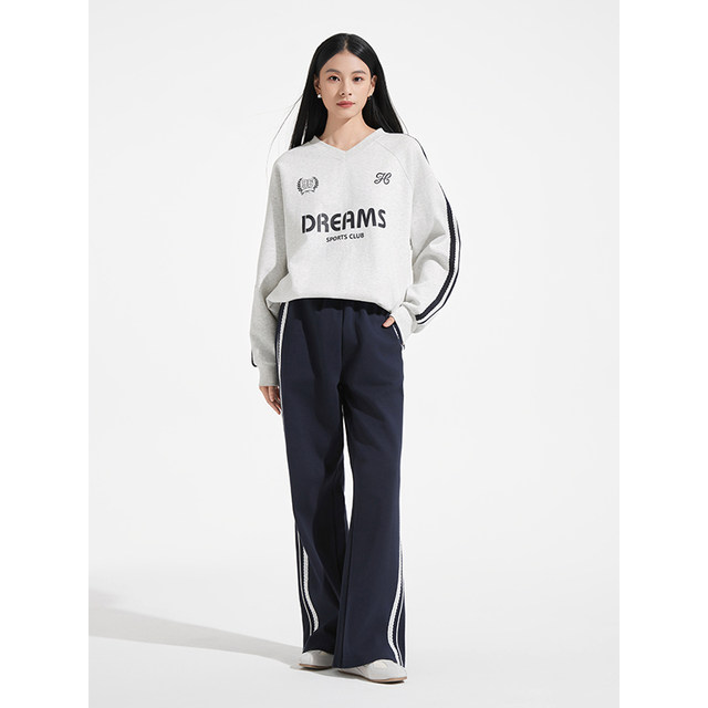 Hot Wind sweater in the spring of 2025 new sports style V -neck sweater ...