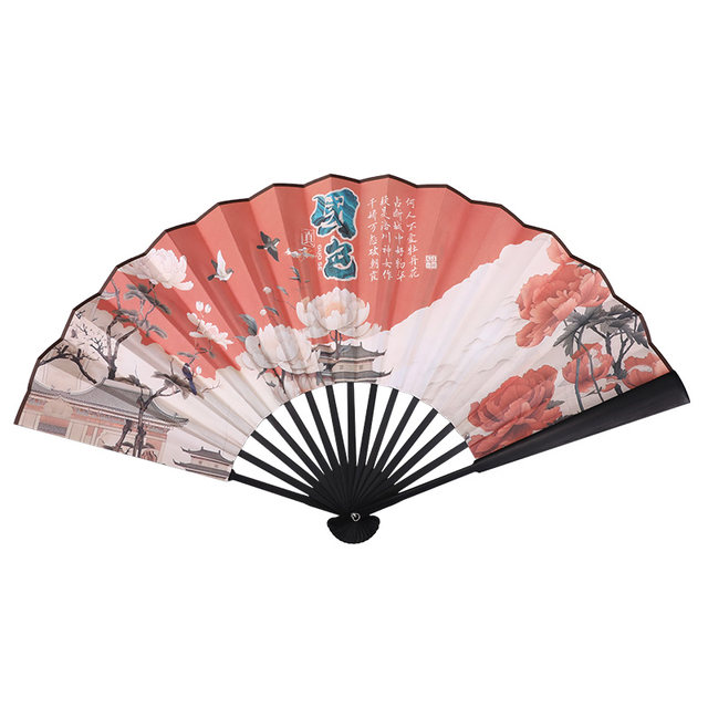 Ancient fan 10 -inch folding fan Chinese style silk cloth Hanfu fan ...