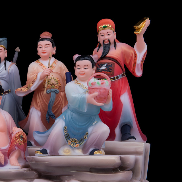 Eight Immortals crossing the sea, white marble statues of Lu Dongbin ...