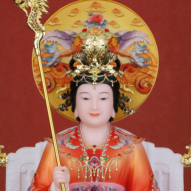 Kangsheng Han Baiyuyu Emperor Mother God God Statue Dragon Chair Jade ...