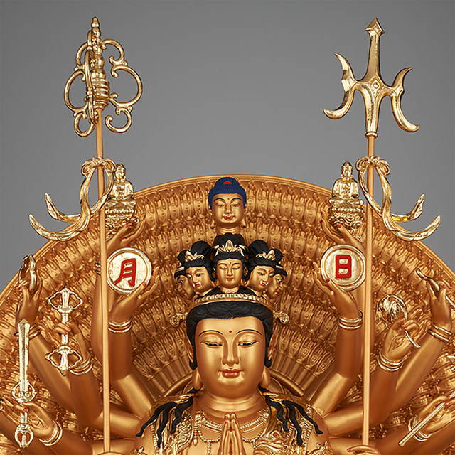 Kangsheng tree lipids, golden hands, Guanyin Buddha statue, household ...