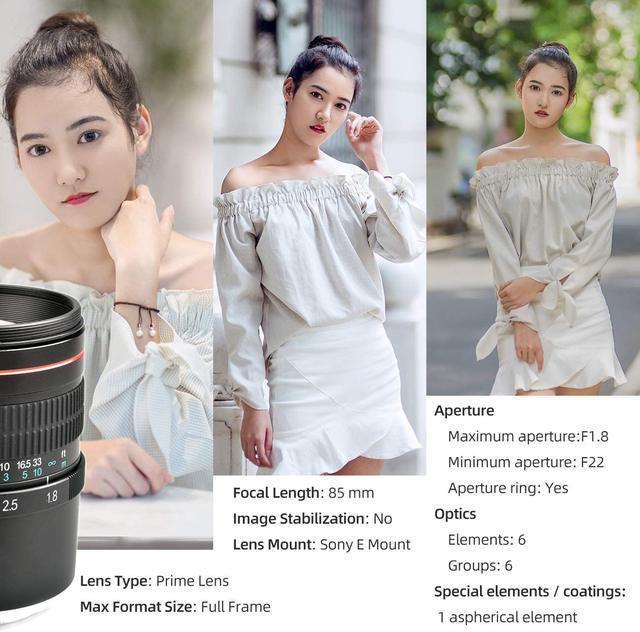 85mm F1.8 aperture fixed focus manual focus full-frame portrait lens ...