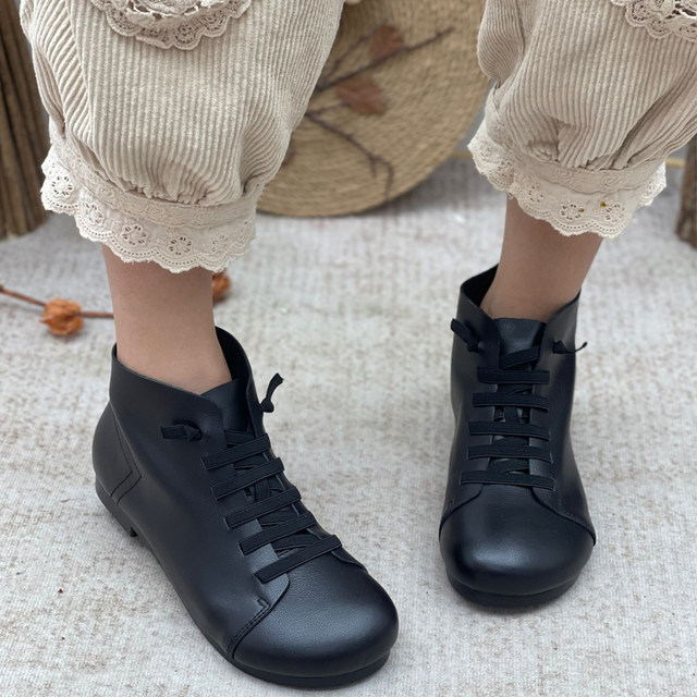 Handmade leather Martin Boots Women's Autumn and Winter Retro Leisure ...