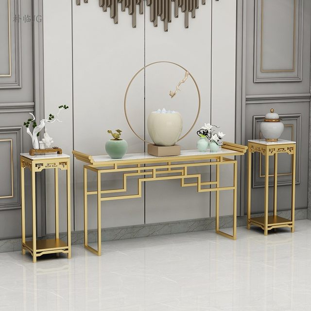 New Chinese style console table marble light luxury console cabinet ...