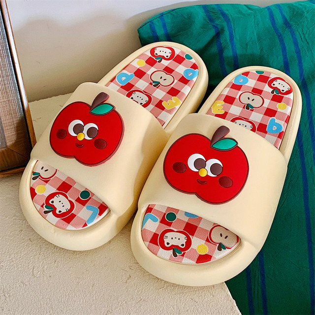 Thin strips, versatile indoor and outdoor cute red apple summer sandals for women, comfortable ...