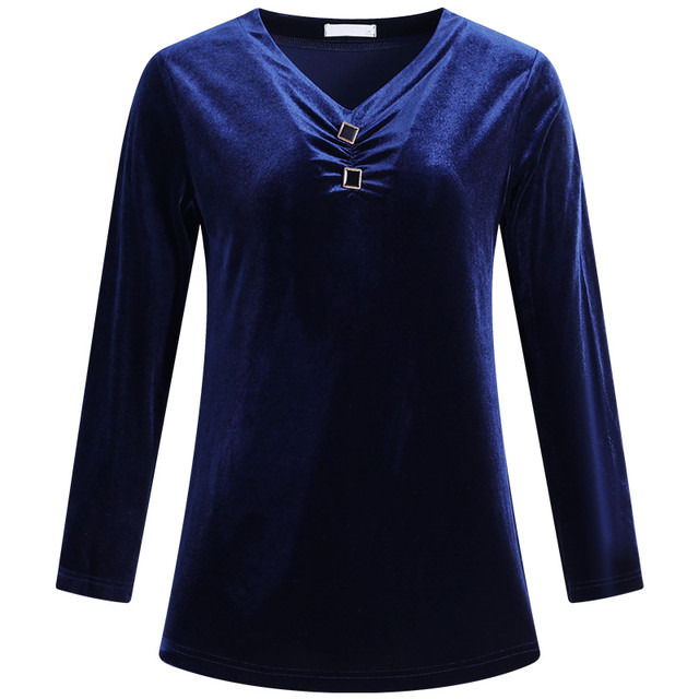 Gold velvet top women's clothing 2025 spring and autumn new fashionable ...