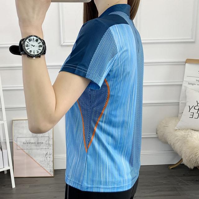 Quick-drying short-sleeved T-shirt outdoor running fitness elastic ...