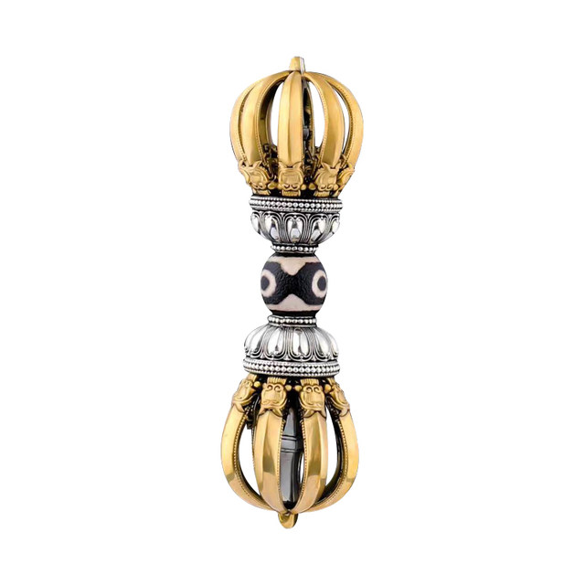 Tibetan nine -shaped carved diamond pestle hand holding the Nepalese ...