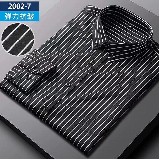 Autumn thin drooping anti-wrinkle-free shirt men's long-sleeved ...