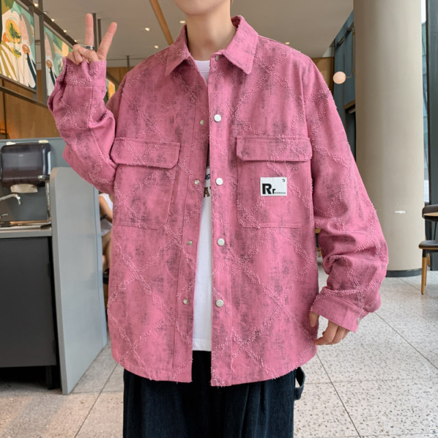 Spring and autumn new denim jacket men's young middle school students ...