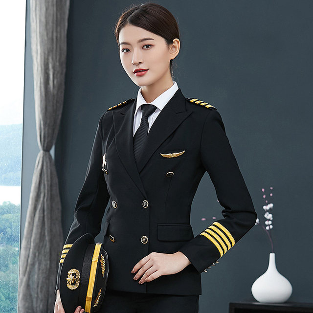Pilot Set Captain Aviation Uniform Female Airlines Professional Suit ...
