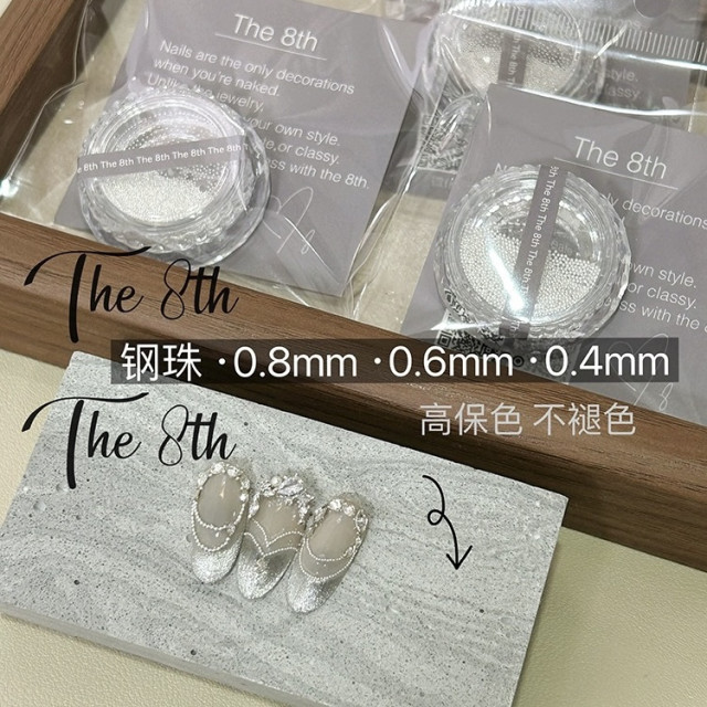 The 8th high-fidelity silver three-dimensional nail accessories ...